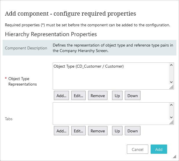 Optional Configurations for the Hierarchy Representation Component