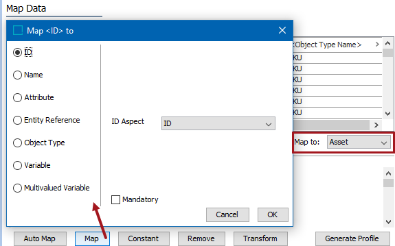 Asset Object Type - Map To Inbound