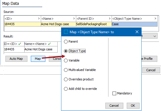 Object Type Map Inbound