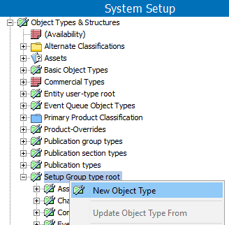 Creating Setup Group Object Types
