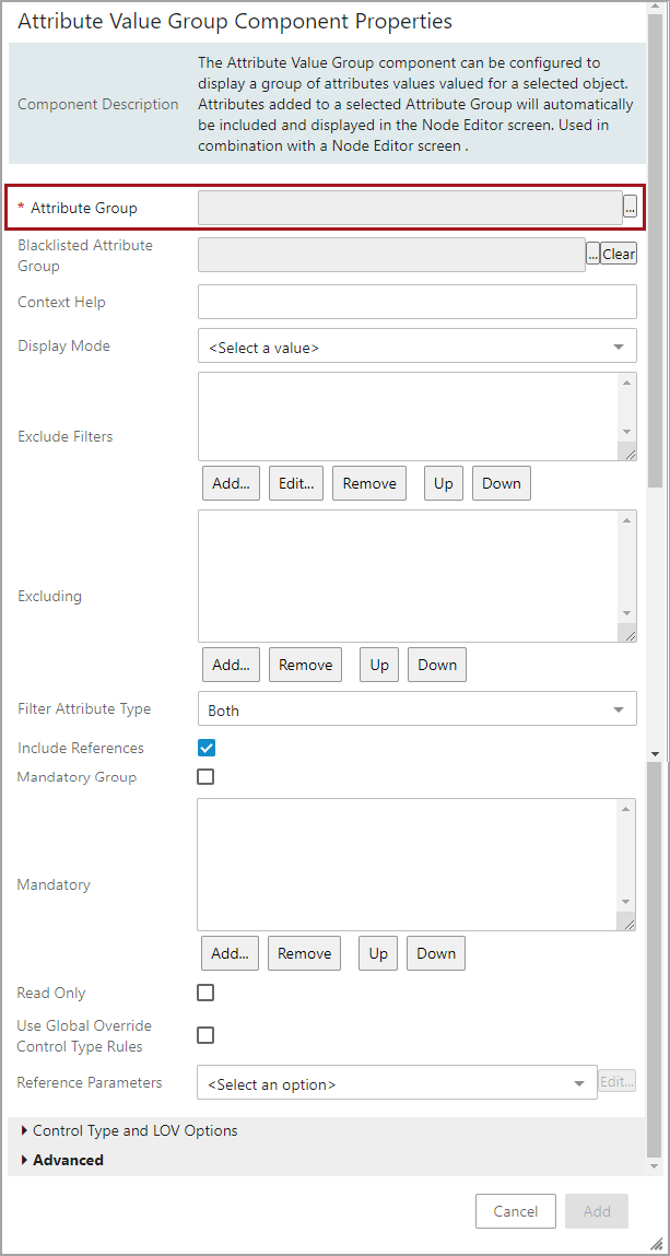 Attribute Value Group Component
