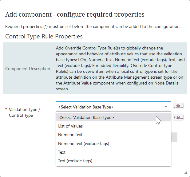 Override Control Type Rule