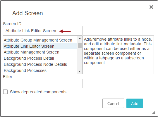 Configuring the Attribute Link Editor Screen