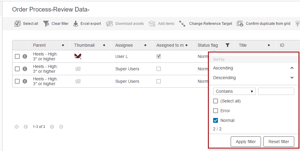 Status Flags in Web UI