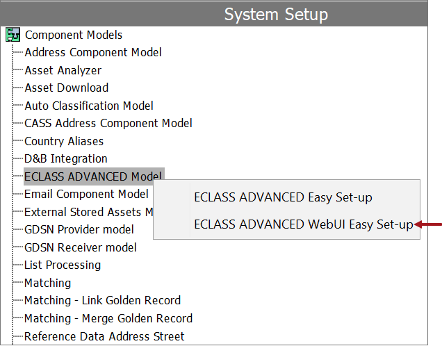 Run Easy Setup of ECLASS Advanced Industry Standard