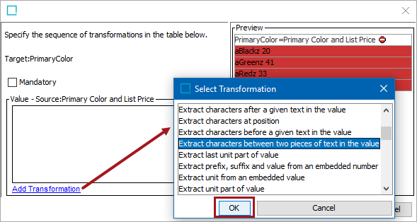 Extract Characters Between and Extract Characters After Example