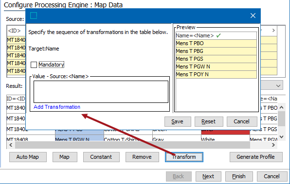 Inbound Map Data - Transform