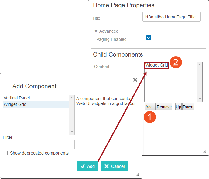 Adding Widgets to a Homepage