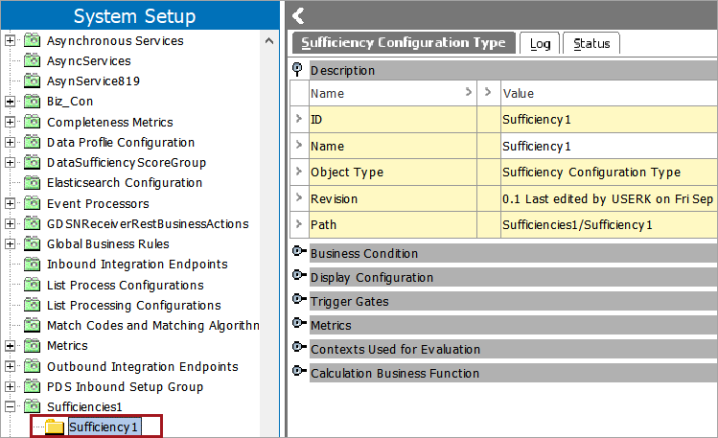 Sufficiency Configuration Type