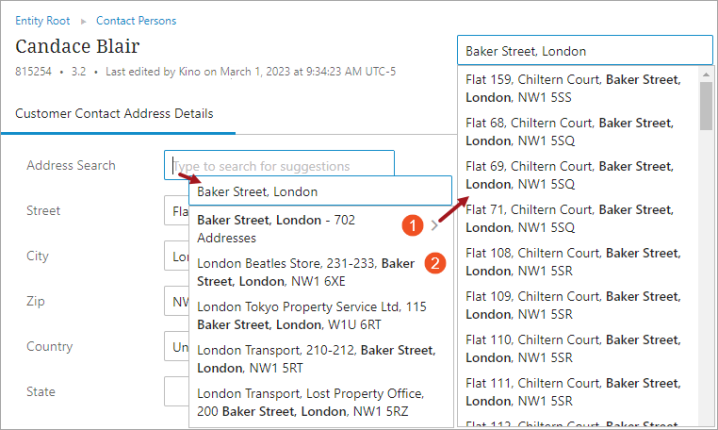Web UI Configure and Use Address Typeahead