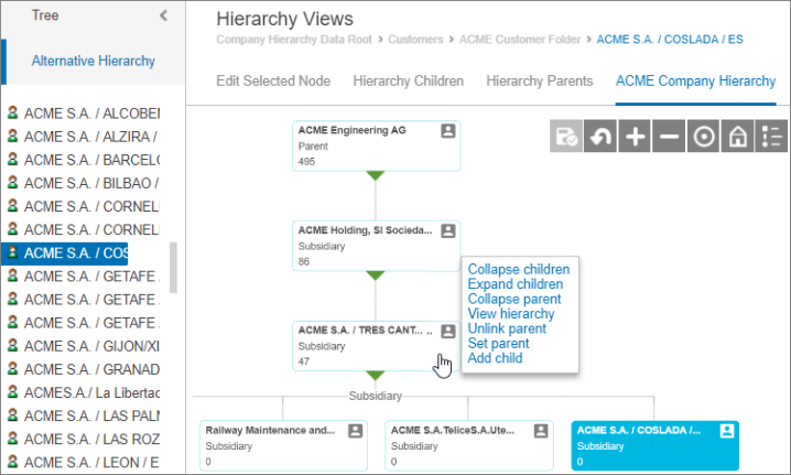 Configuring a Company Hierarchy Screen