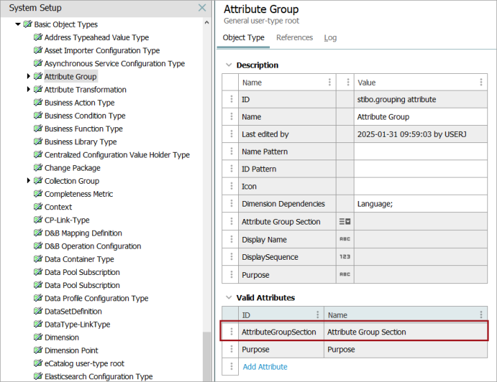 Modifying Sections on the Product Editor Screen