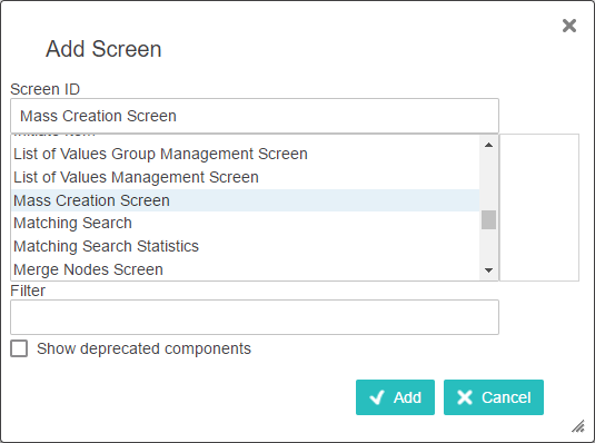 Configuring a Mass Creation Screen