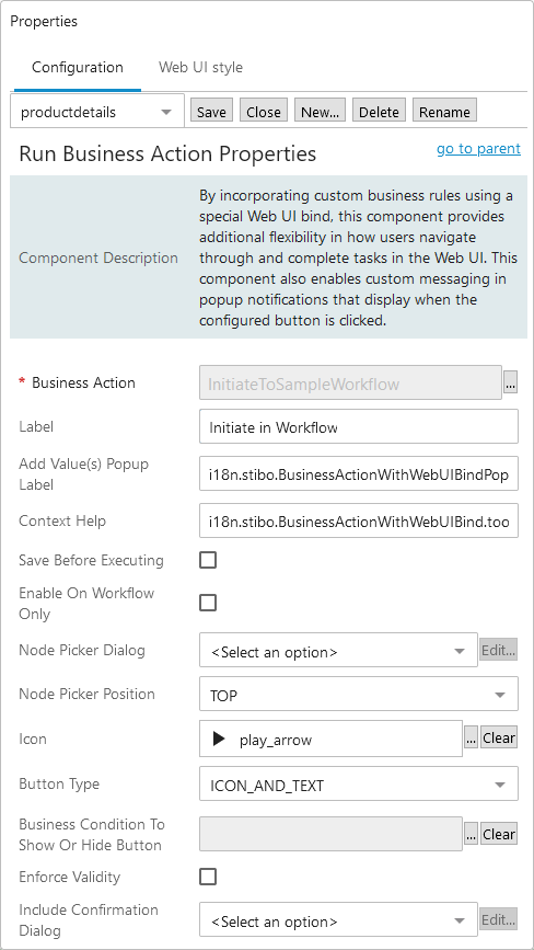 Run Business Action Use Case - Auto-Navigation Through Workflow