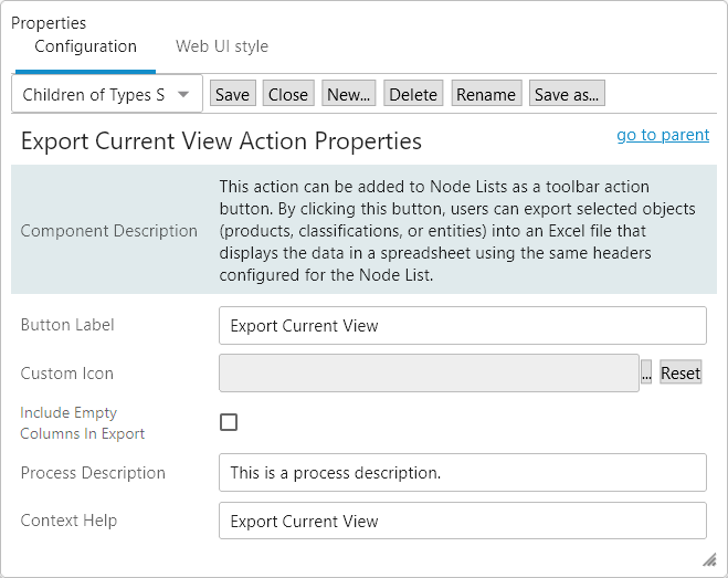 Export Current View Action