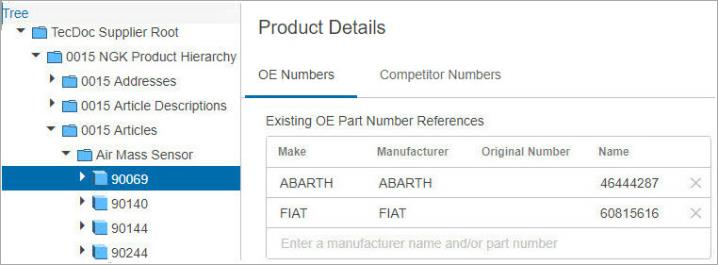 Adding Part Number References Manually
