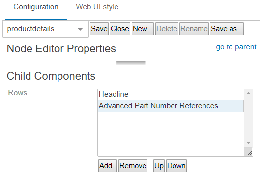 Configuring the Advanced Part Number References Component