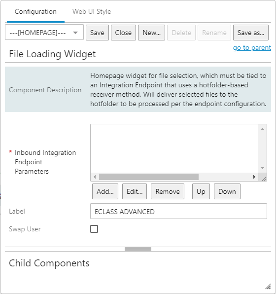 Configuring a File Loading Widget for ECLASS Advanced Data Imports