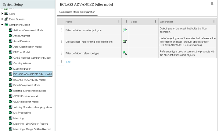 Initial Setup for ECLASS Advanced Editor Filtering