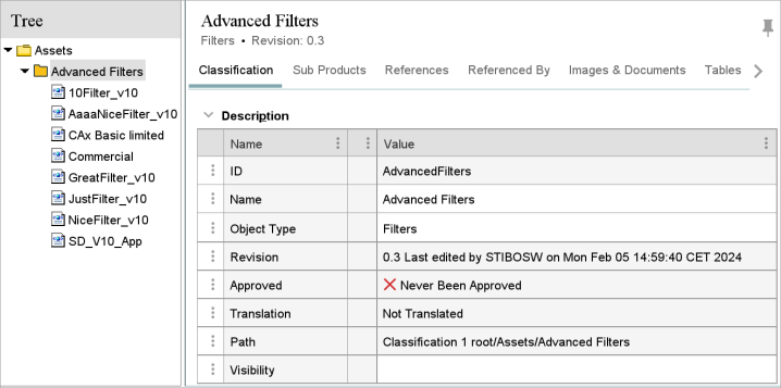 Initial Setup for ECLASS Advanced Editor Filtering