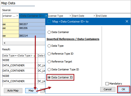 Data Container Type ID - Map Inbound