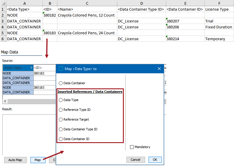 Data Container Type ID - Map Inbound