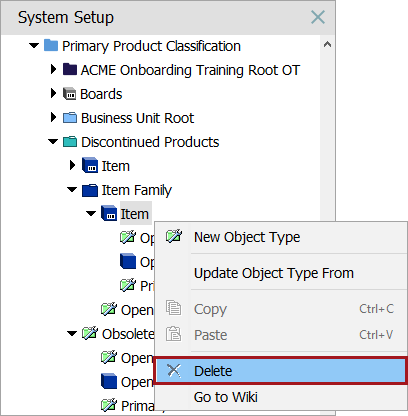 Deleting an Object Type