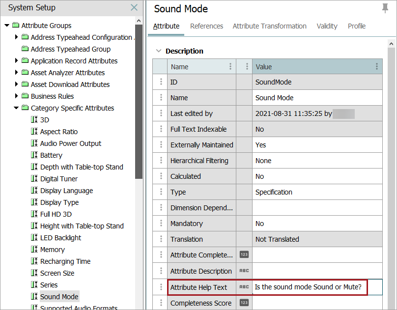 Attribute Help Text in Web UI