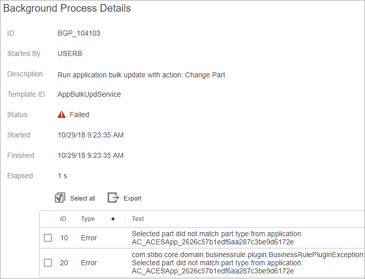 Configuring the Change Part Type Business Action in STEP Workbench