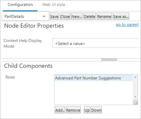Configuring the Advanced Part Number Suggestions Component