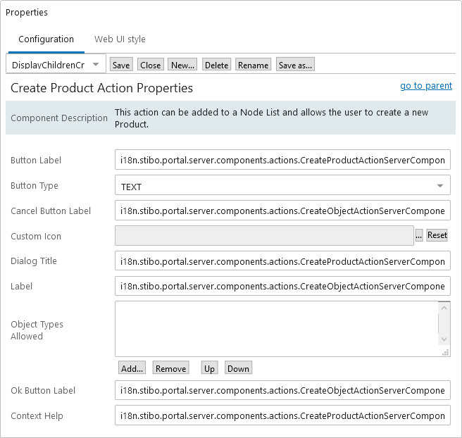 Action Button Configuration on a Node List
