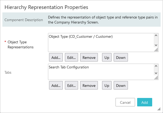 Optional Configurations For The Hierarchy Representation Component