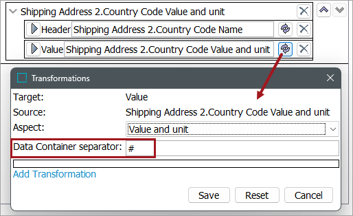 Data Container Separator - Transform Outbound