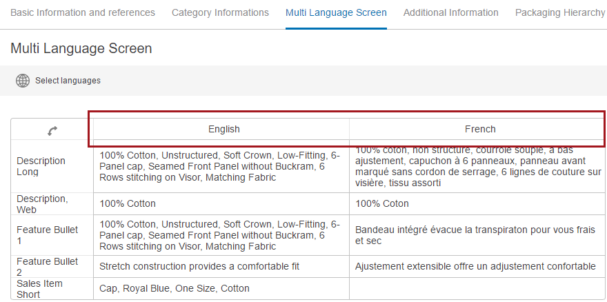 Multi Language Screen