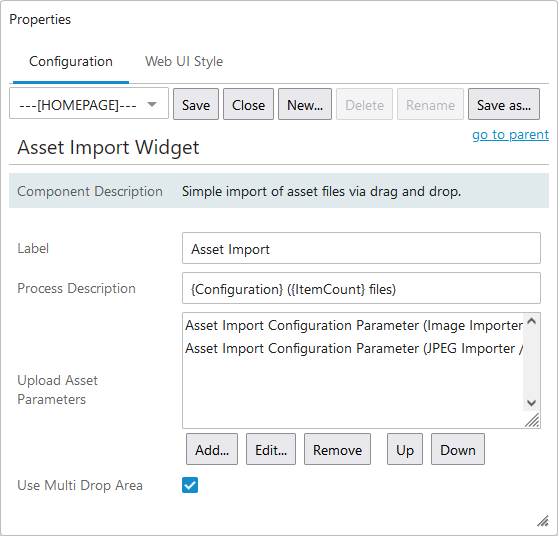 Asset Importer Widget
