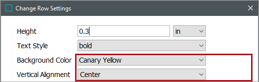 Configuring Settings for Row Types and Rows