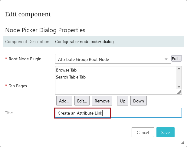 Configuring the Attribute Link Editor Screen