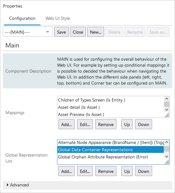 Global Data Container Representations