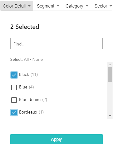 Search Screen Static Facets