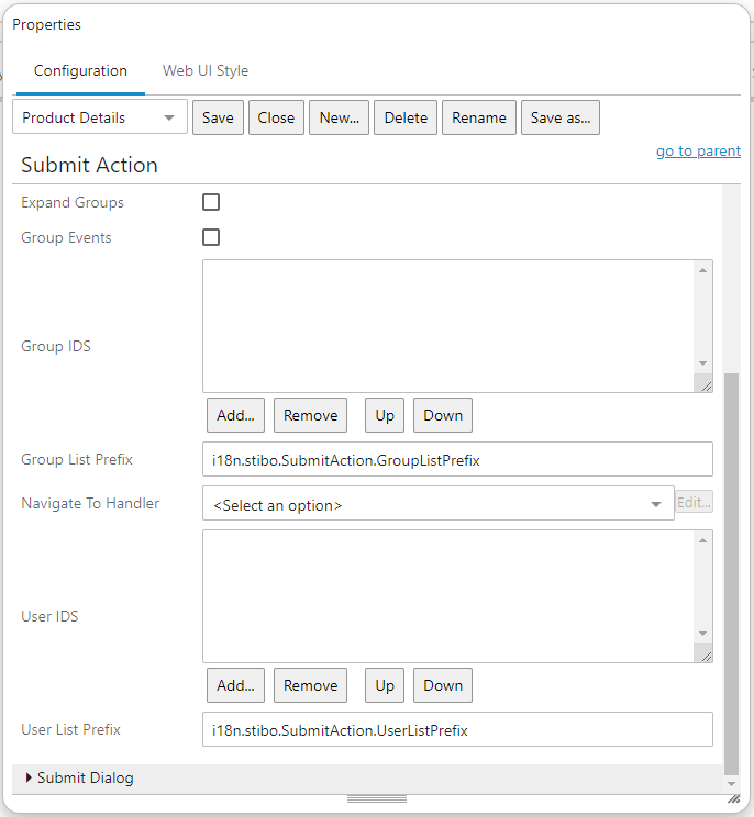 Submit Action