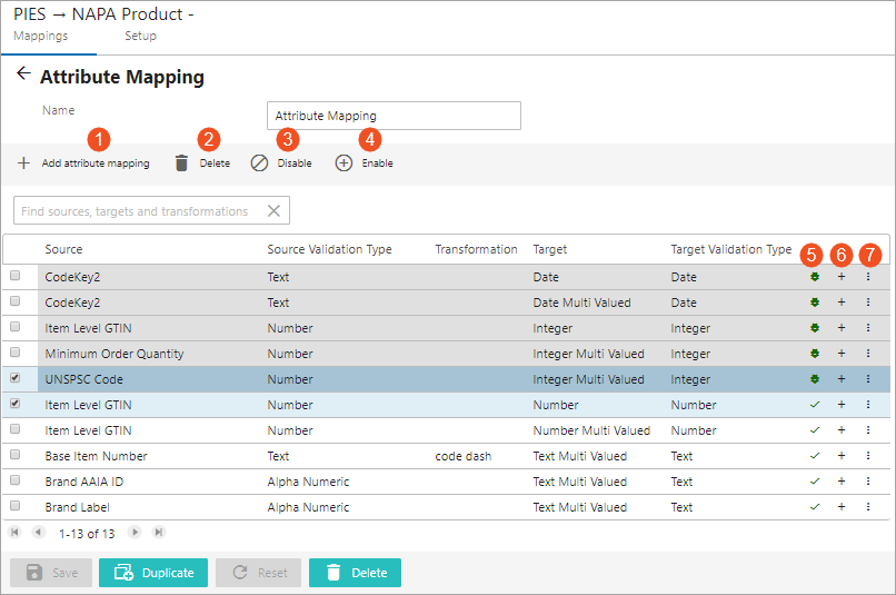 Modifying Mapper Rows on the Onboarding Mapping Details Screen